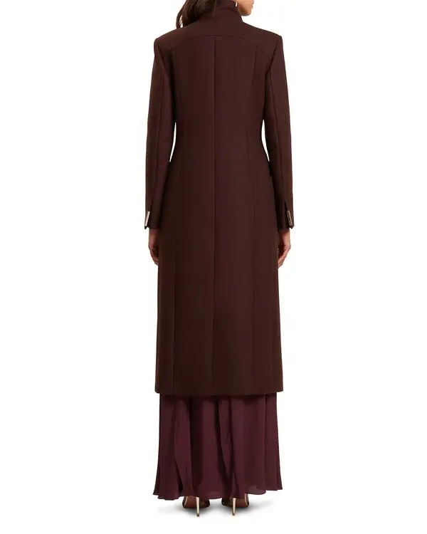 Ted Baker London Mindee Wool Blend Overcoat In Dark Brown - 25